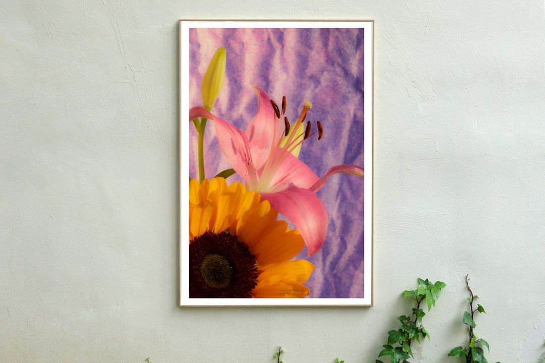 Nineties Sunflowers With Lily, Flower Bouquet, Limited Edition Giclée ...