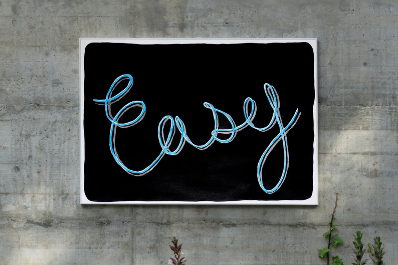 Easy Word Art Painting Calligraphy Art on Watercolor Paper - Etsy