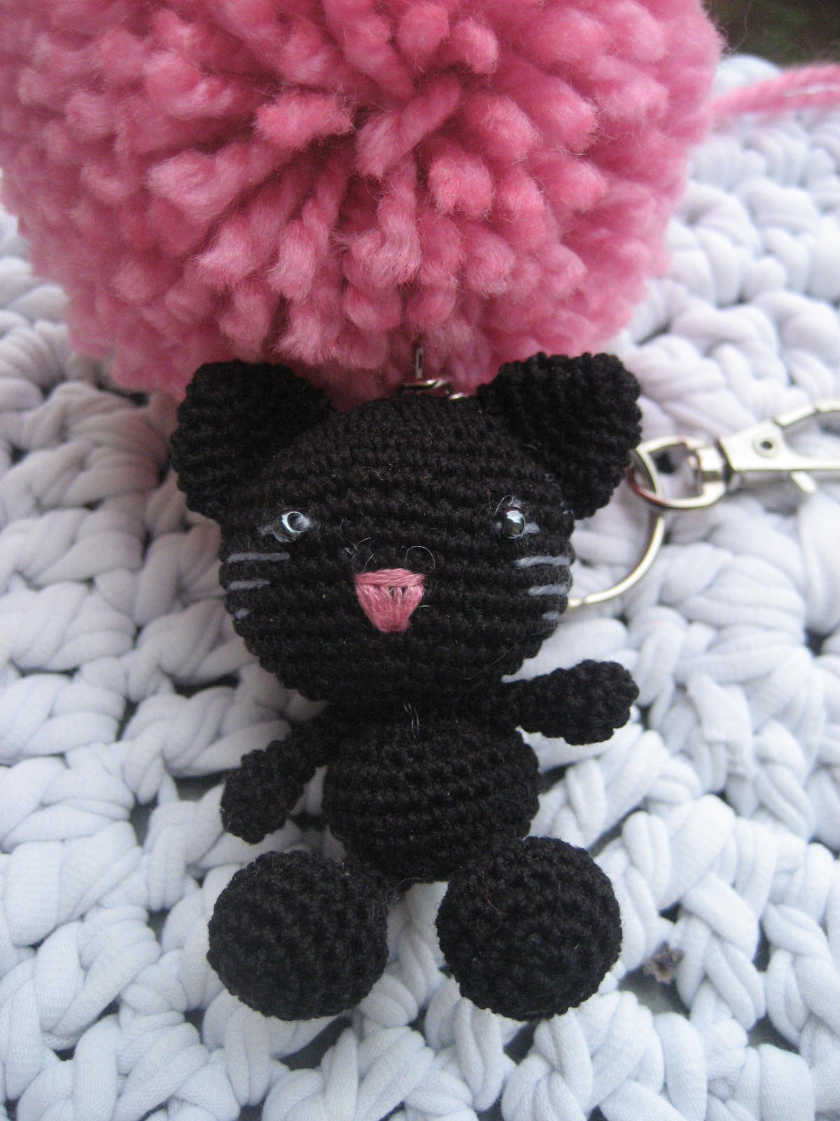 Black Cat Keychain Amigurumi Cat Keychain Halloween Black Cat - Etsy