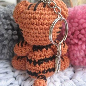 Amigurumi Tiger Keychain, Keychain Tiger, Crochet Plush Tiger, Cute ...