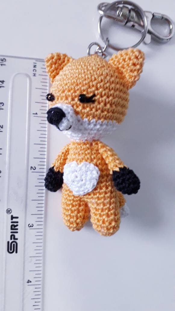 Crochet Fox Keychain Fox Lovers Amigurumi Fox Keychain Plush - Etsy