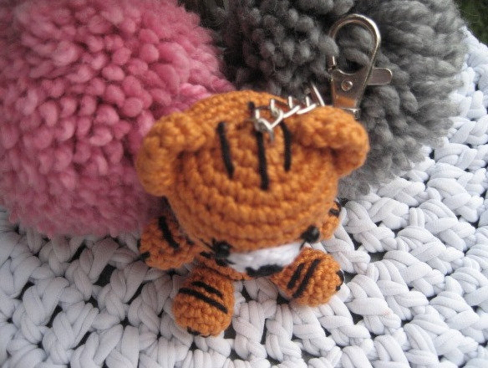 Amigurumi Tiger Keychain, Keychain Tiger, Crochet Plush Tiger, Cute ...