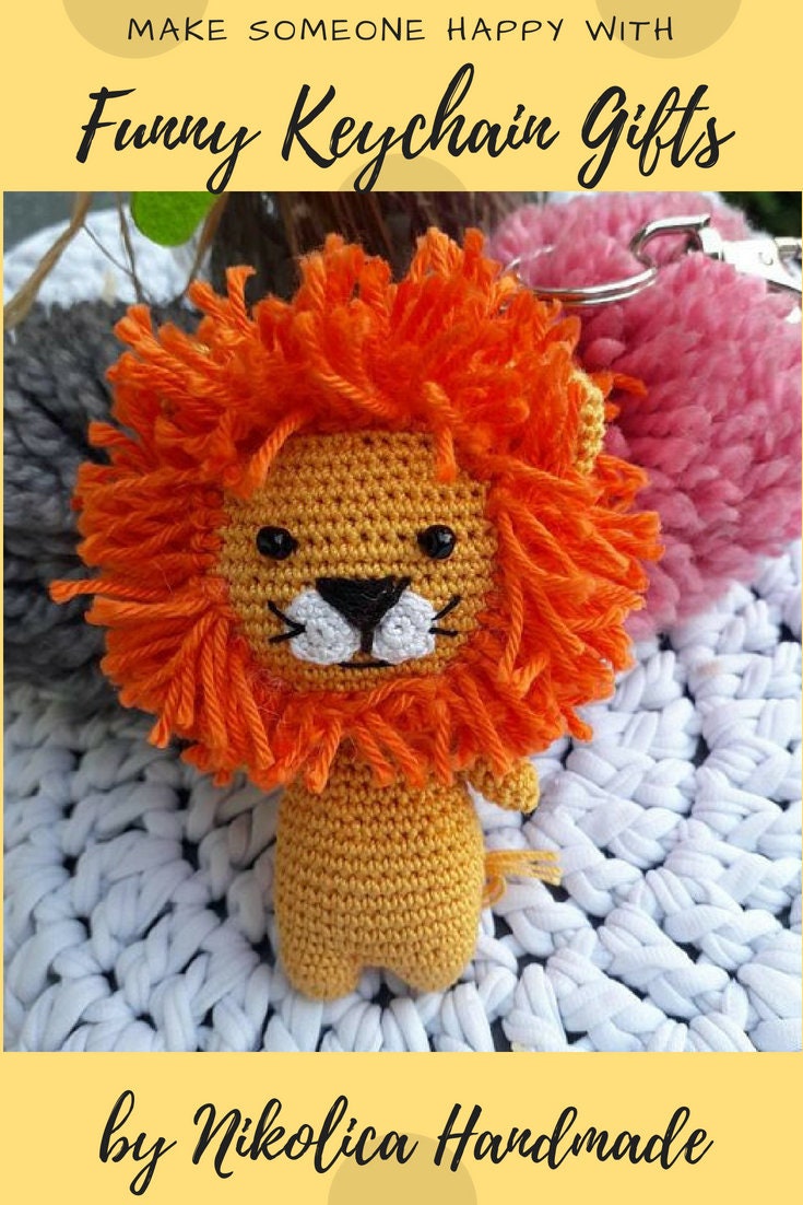 Lion Amigurumi Keyring/little Lion Keychain/kawaii Lion/lion | Etsy