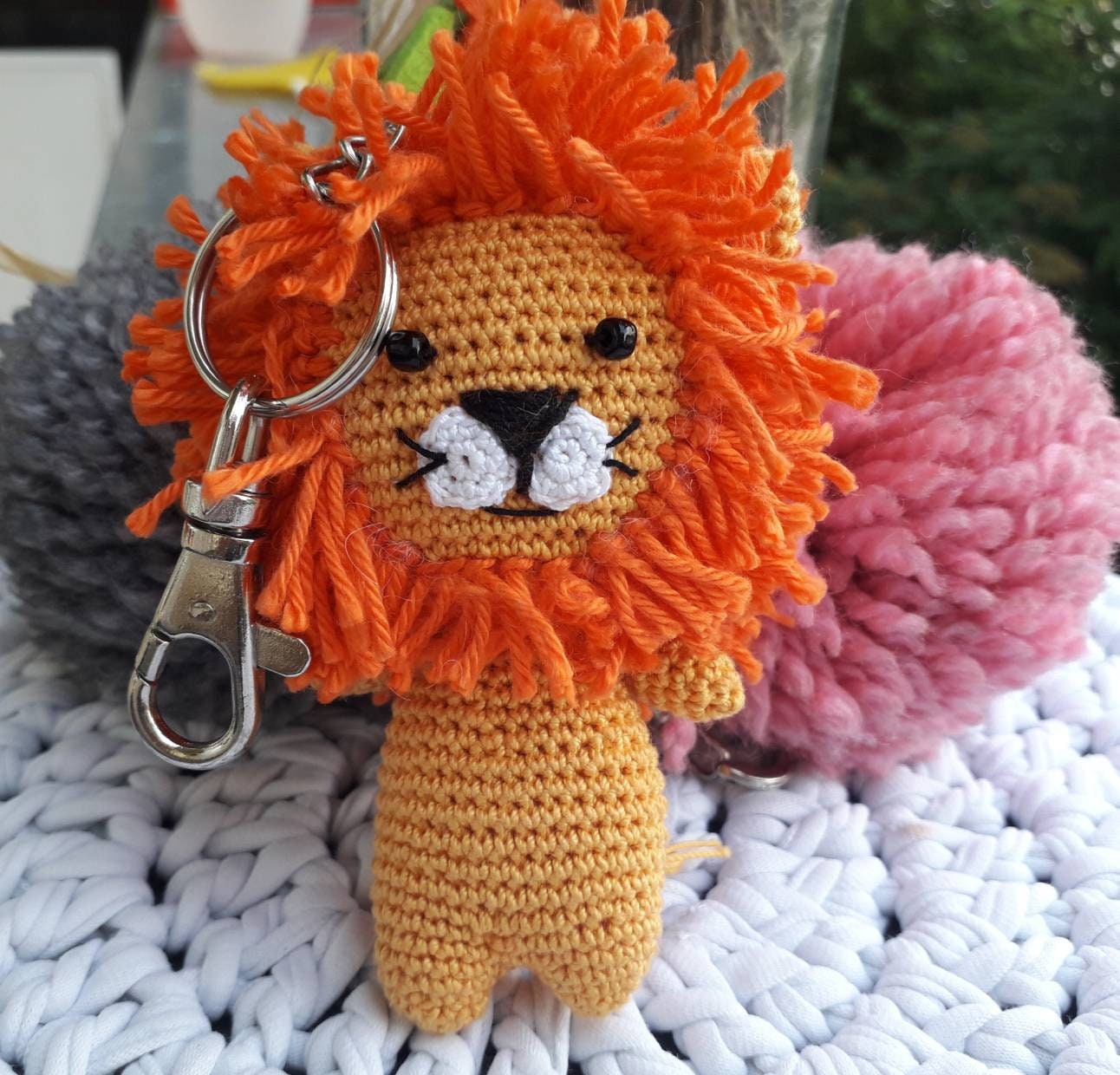 Lion Amigurumi Keyring/little Lion Keychain/kawaii Lion/lion - Etsy