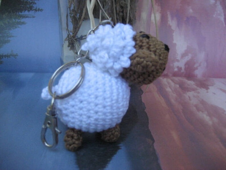 Sheep Amigurumi Keychain Tiny Lamb Keychain Tiny Sheep - Etsy