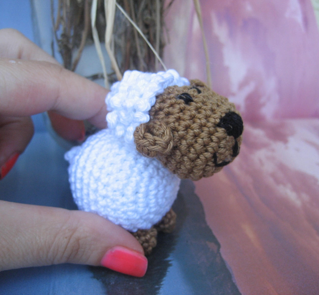 Sheep Amigurumi Keychain Tiny Lamb Keychain Tiny Sheep - Etsy