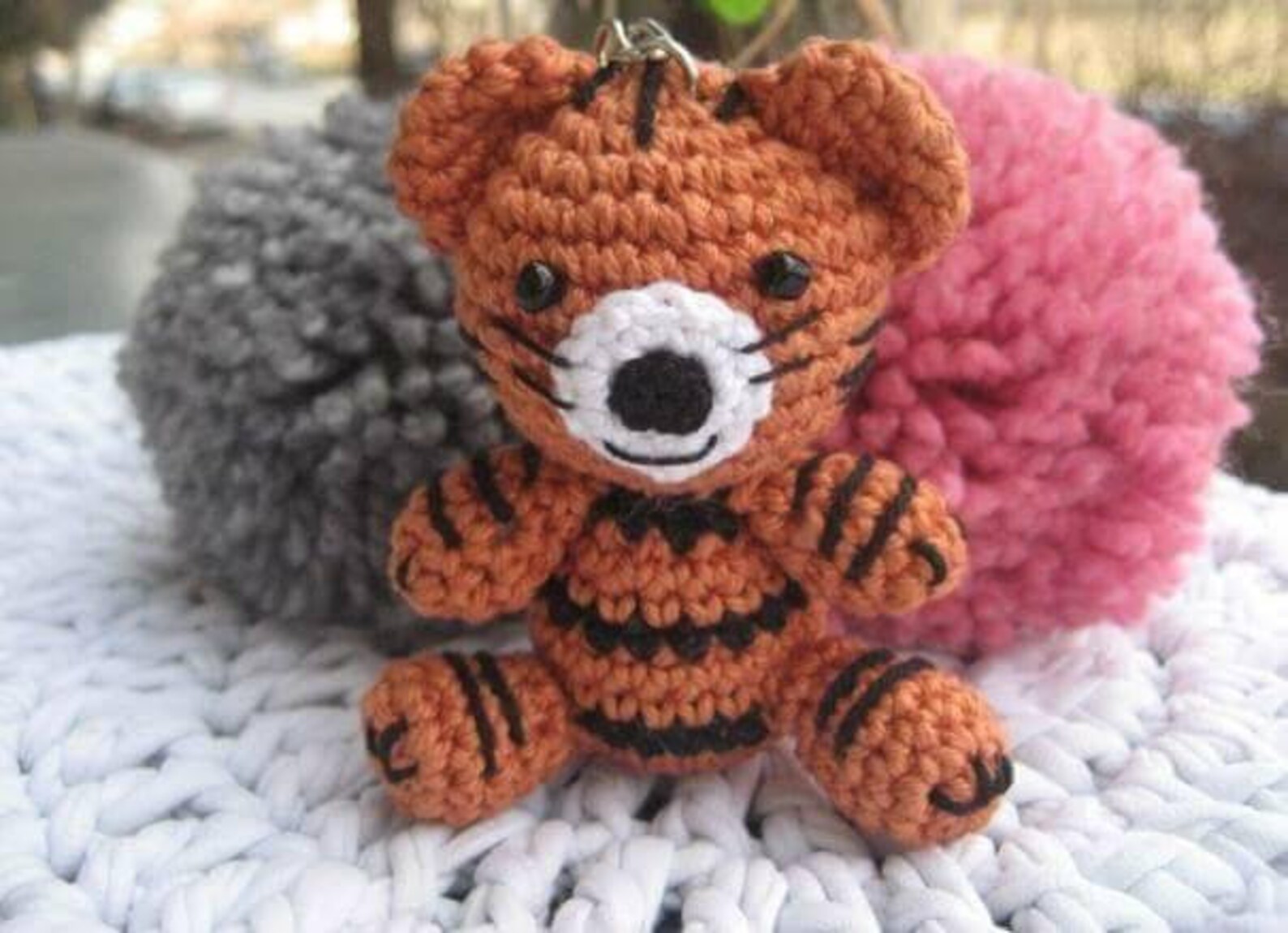 Amigurumi Tiger Keychain, Keychain Tiger, Crochet Plush Tiger, Cute ...