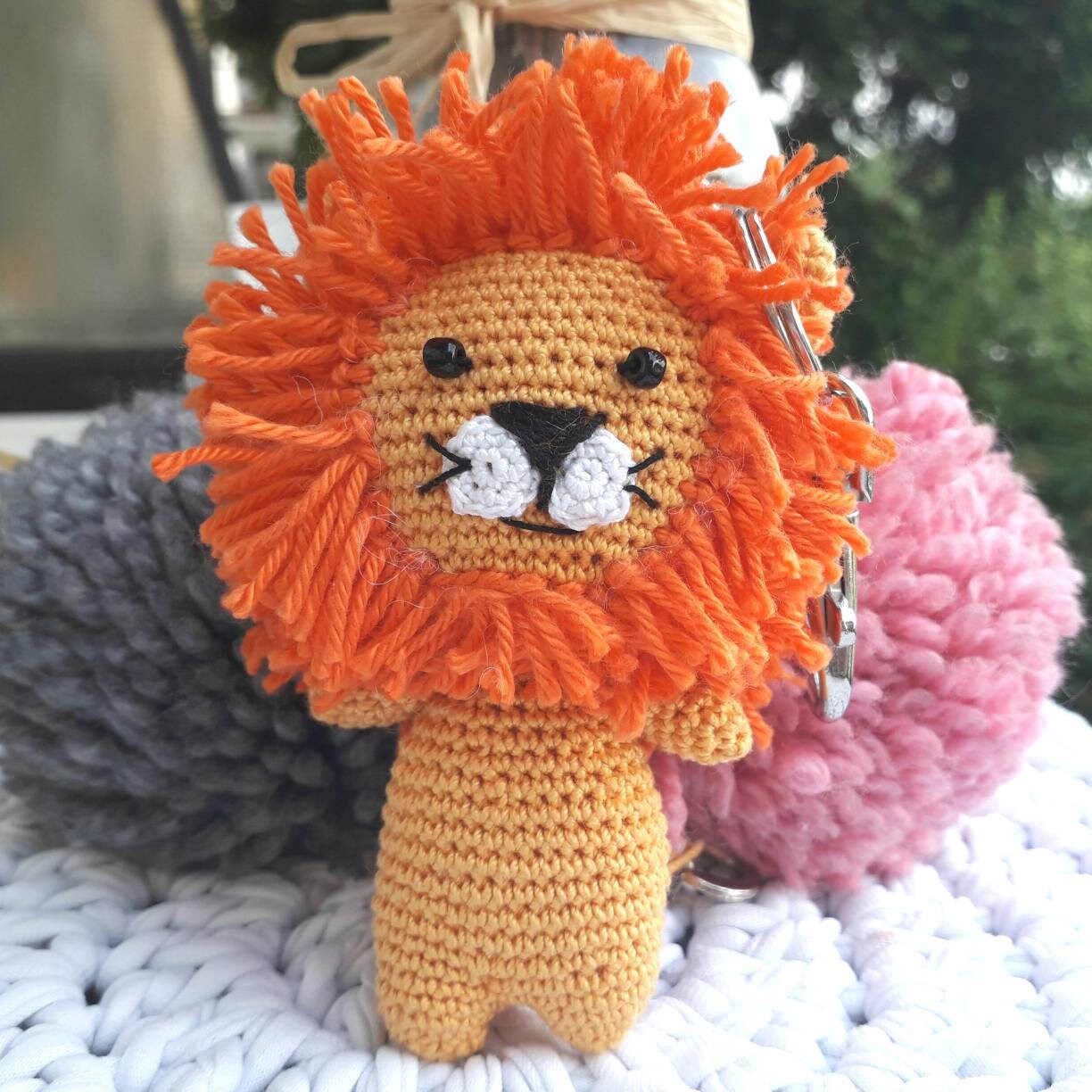 Lion Amigurumi Keyring/little Lion Keychain/kawaii Lion/lion | Etsy