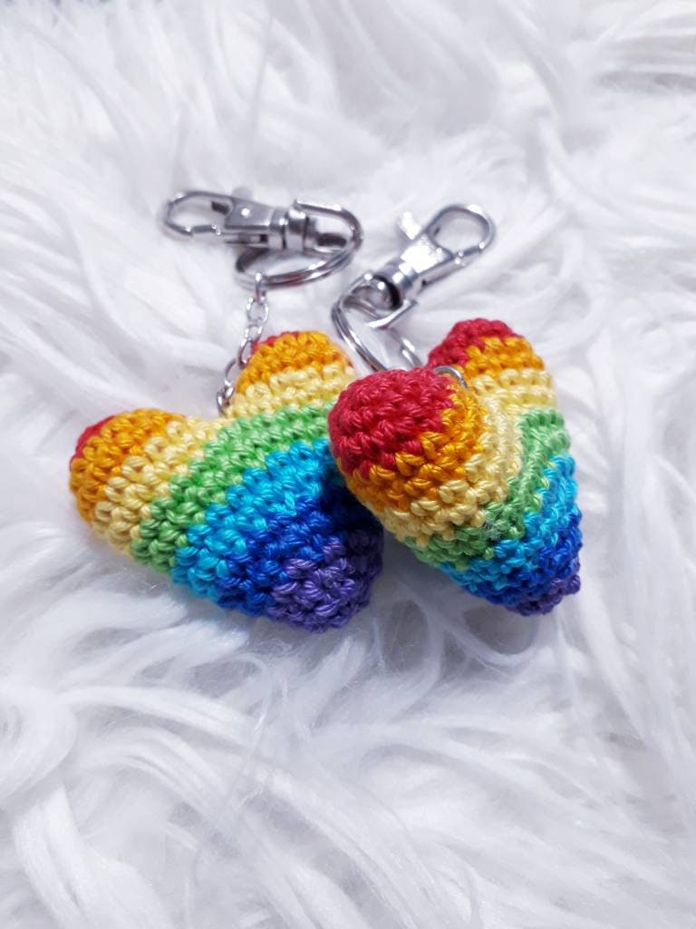 Heart Keychain Rainbow Keychain Pride Keyfob Lgbt Pride - Etsy