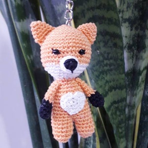 Crochet Fox Keychain Fox Lovers Amigurumi Fox Keychain Plush Fox ...