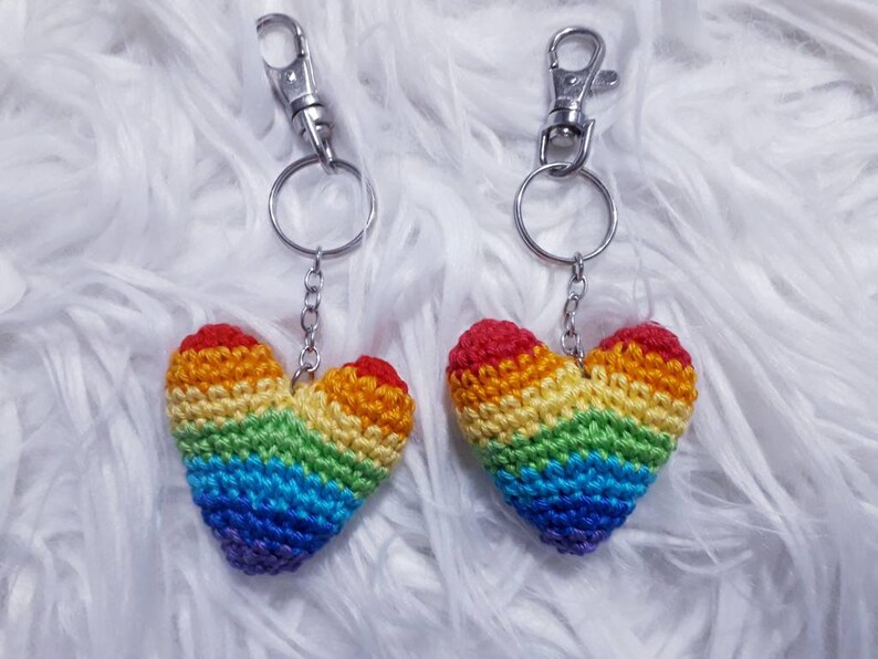Heart Keychain Rainbow Keychain Pride Keyfob Lgbt Pride | Etsy
