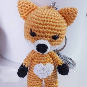 Crochet Fox Keychain Fox Lovers Amigurumi Fox Keychain Plush Fox ...