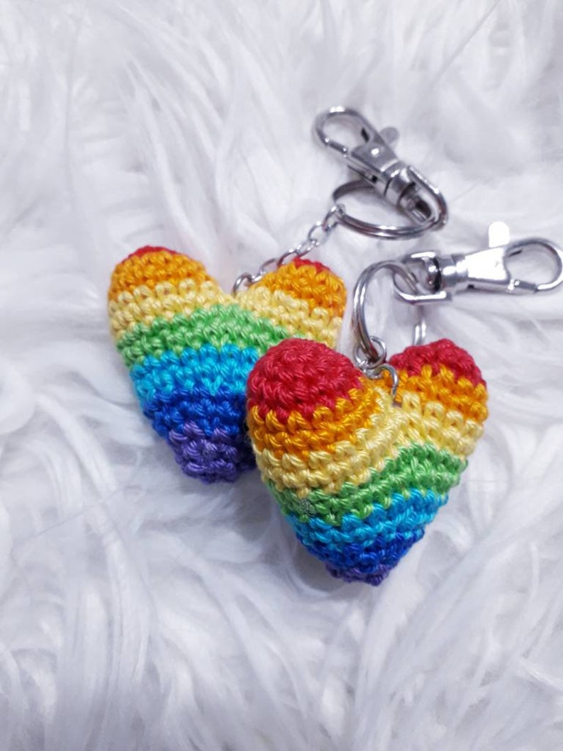 Heart Keychain Rainbow Keychain Pride Keyfob Lgbt Pride | Etsy