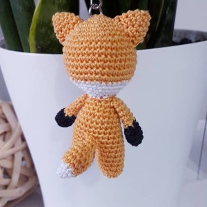 Crochet Fox Keychain Fox Lovers Amigurumi Fox Keychain Plush Fox ...