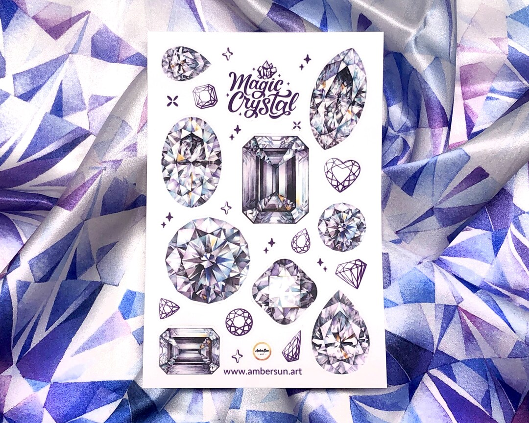 Set of Gemstone Vinyl Stickers Laptop Stickers Gem Stickers - Etsy