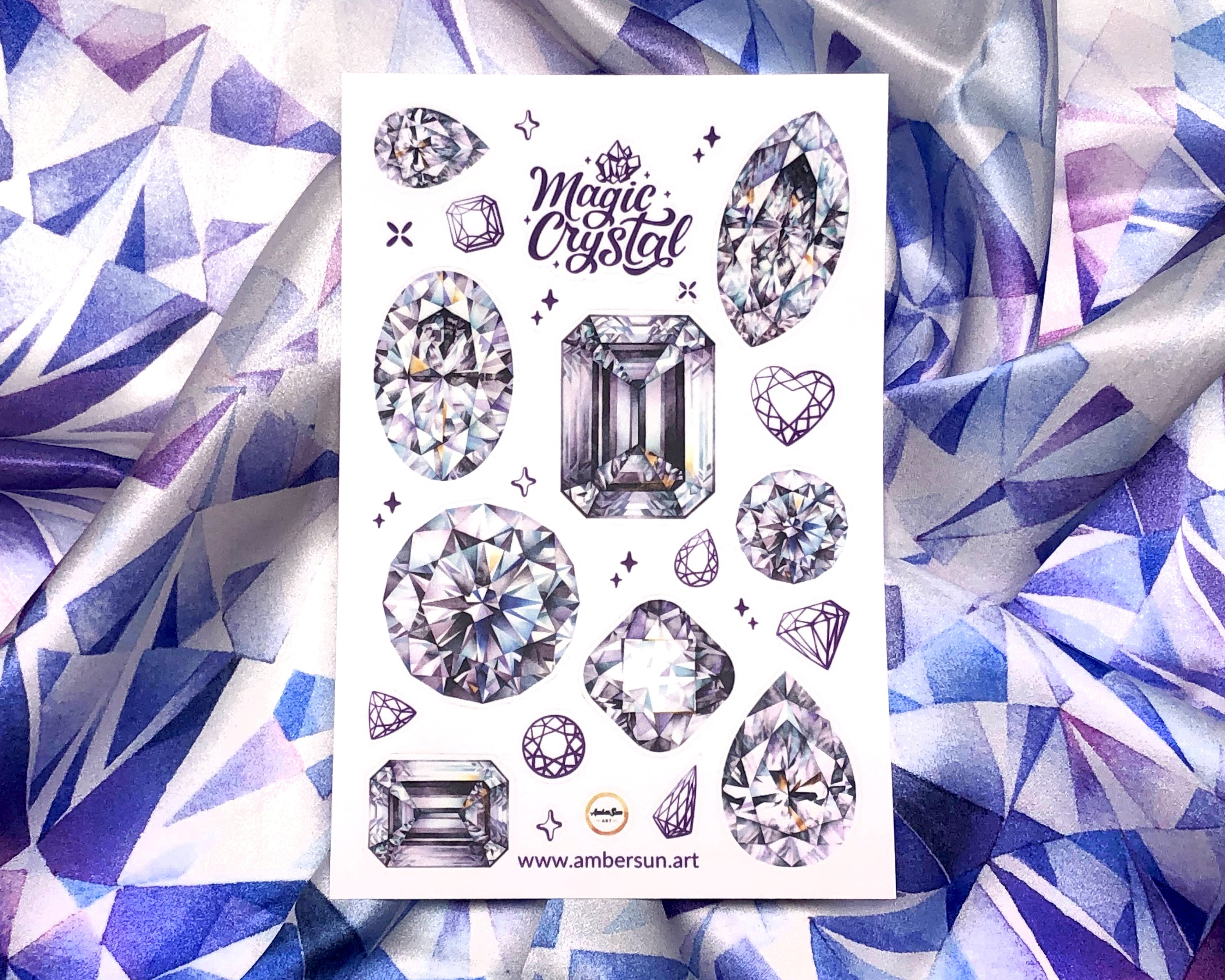 Set of Gemstone Vinyl stickers Laptop stickers Gem stickers | Etsy