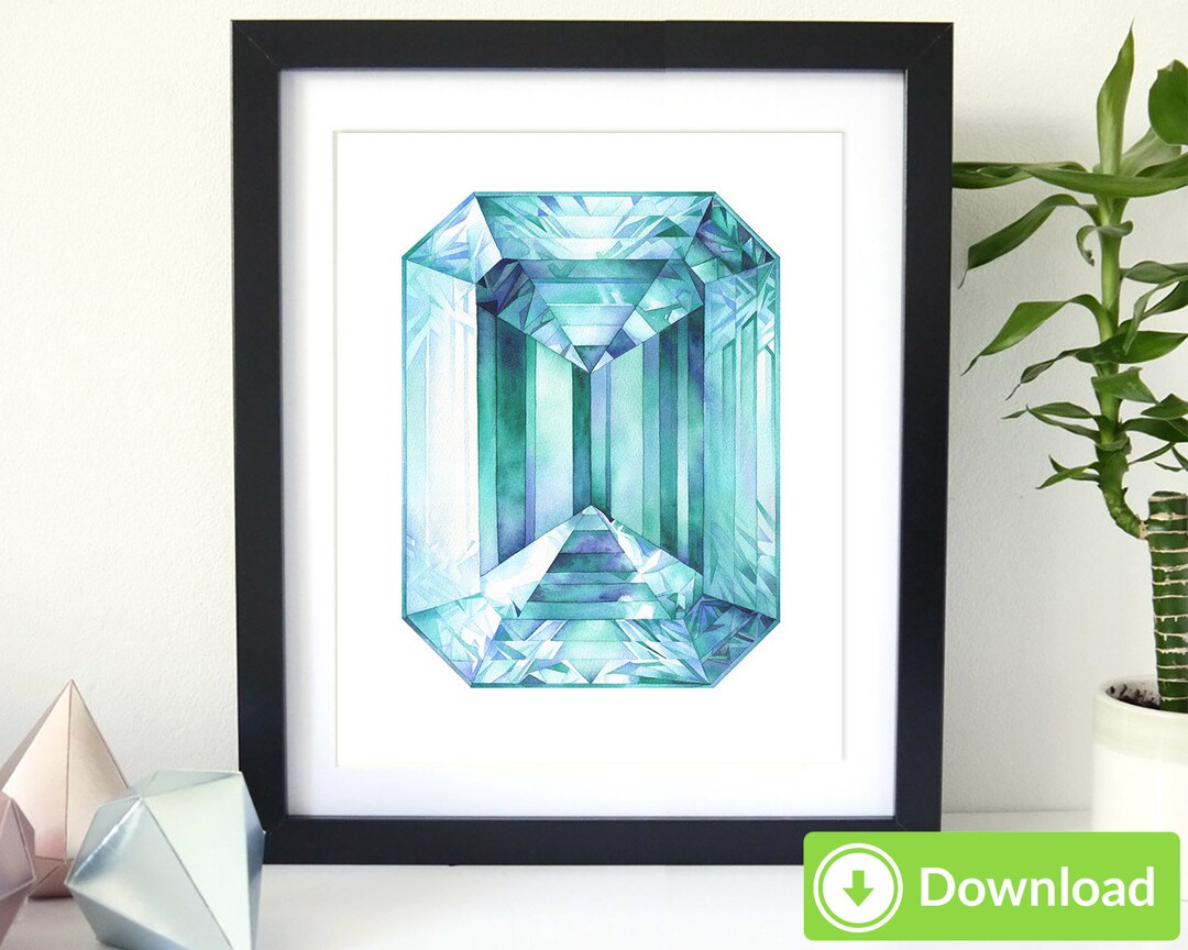Emerald May Birthstone Printable Art - for Personal Use, Wall Art Print ...