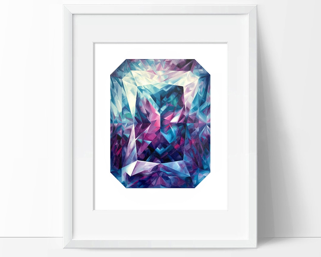 Alexandrite Gemstone Art Print (unframed) - Crystal Painting - Gemstone ...