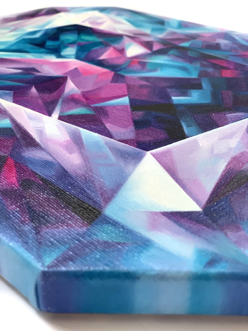 ORIGINAL Purple Alexandrite Oil Painting Gemstone Art Wall - Etsy