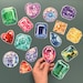Set of 24 Gemstone Vinyl Stickers, Laptop Stickers, Gem Stickers ...