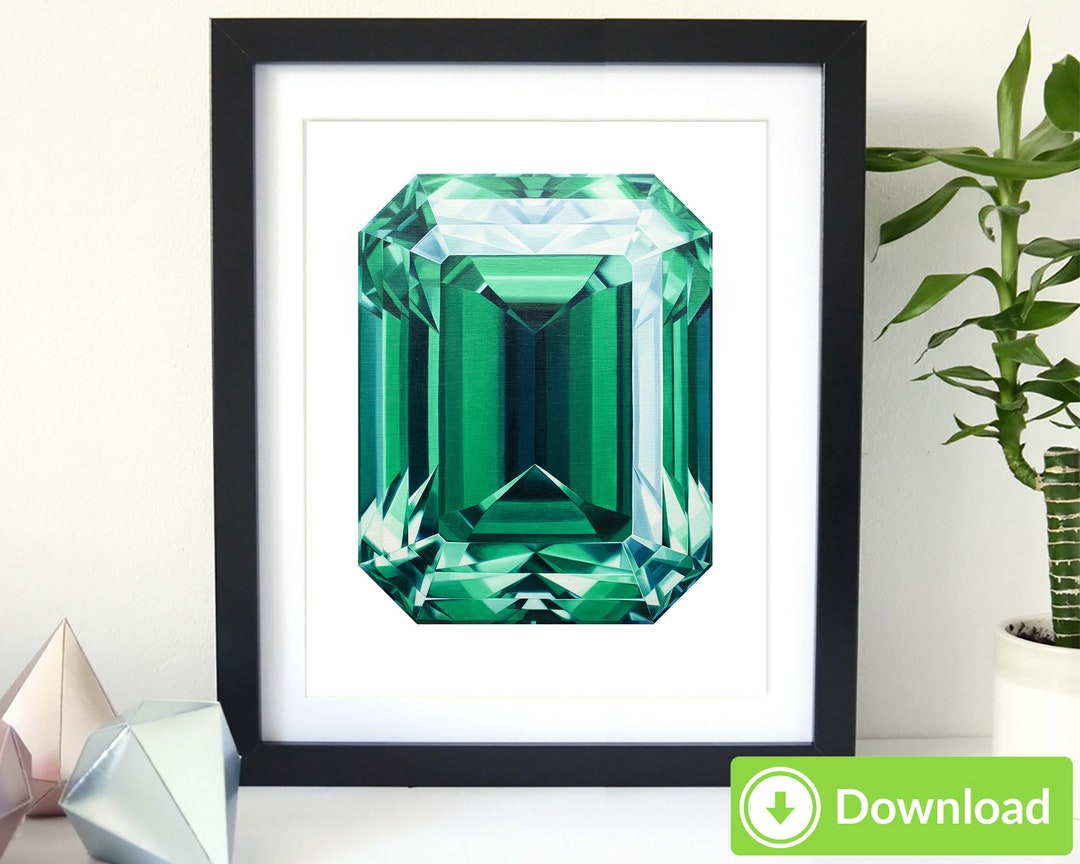 Emerald Printable Art - for Personal Use, Crystal Painting, Diamond ...