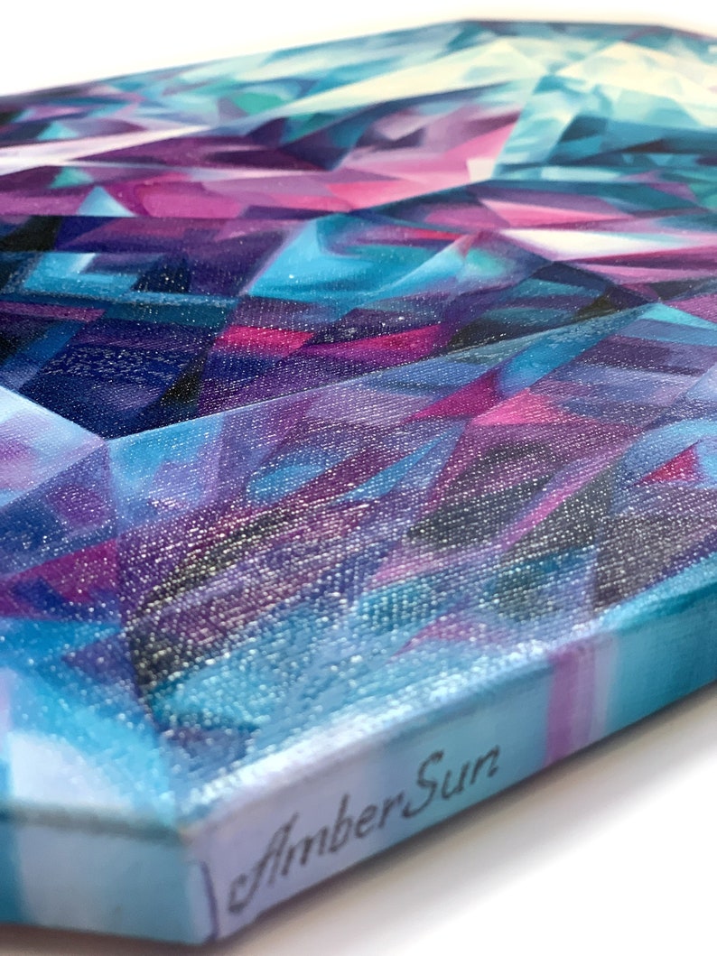 ORIGINAL Purple Alexandrite Oil Painting Gemstone Art Wall - Etsy