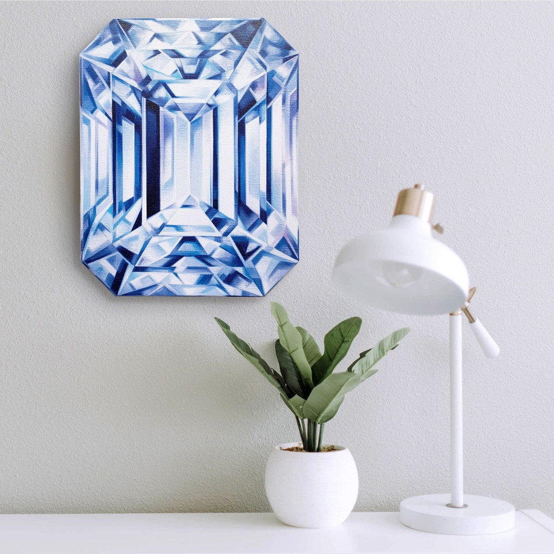 Diamond Canvas Art Print - 11"x14" - April Birthstone - Crystal ...