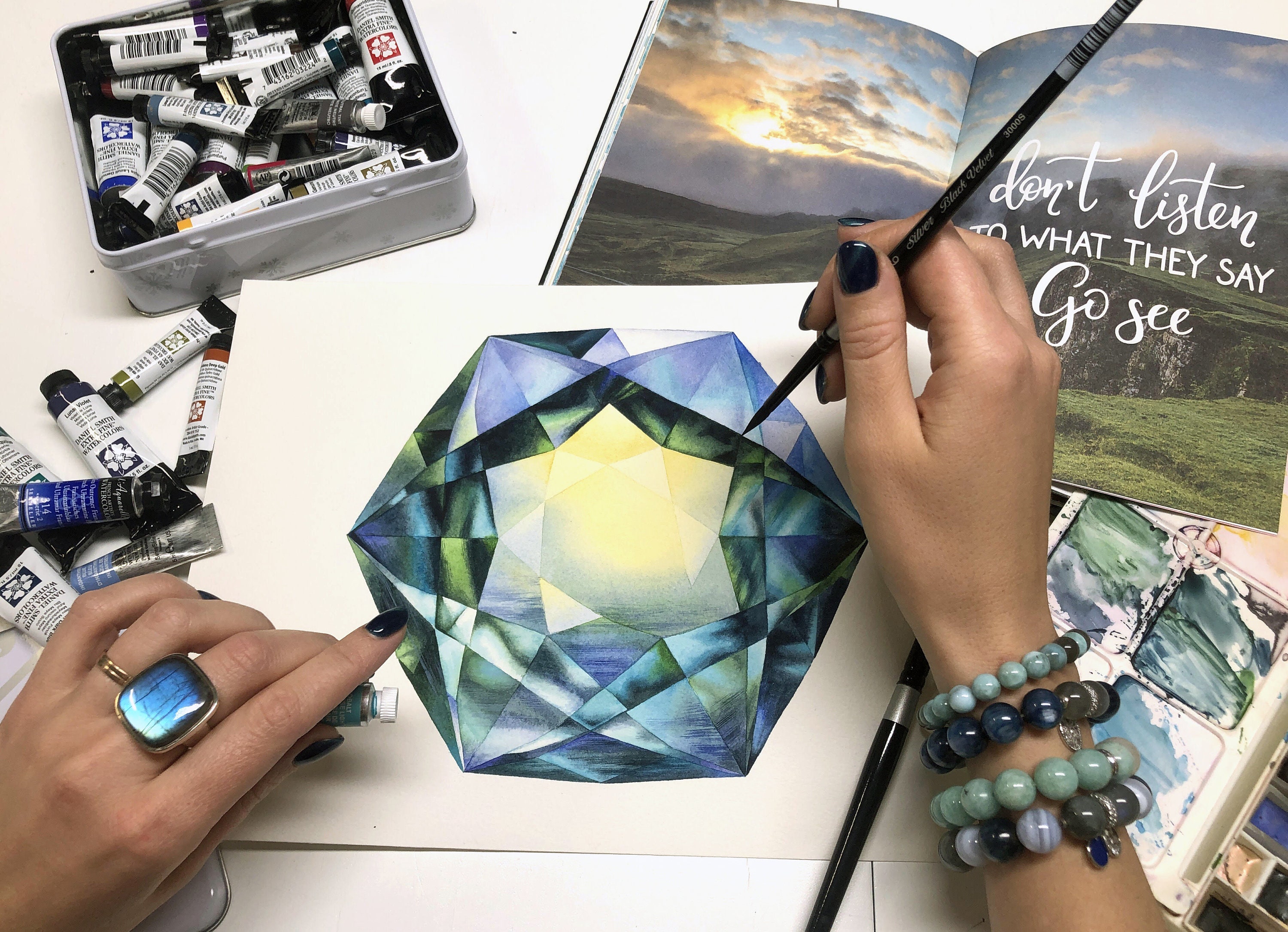 Pink Tourmaline Crystal Printable Art Diamond painting | Etsy