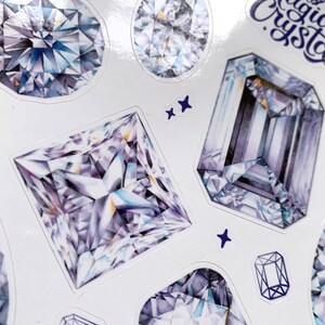 Set of Gemstone Vinyl Stickers, Laptop Stickers, Gem Stickers, Emerald ...