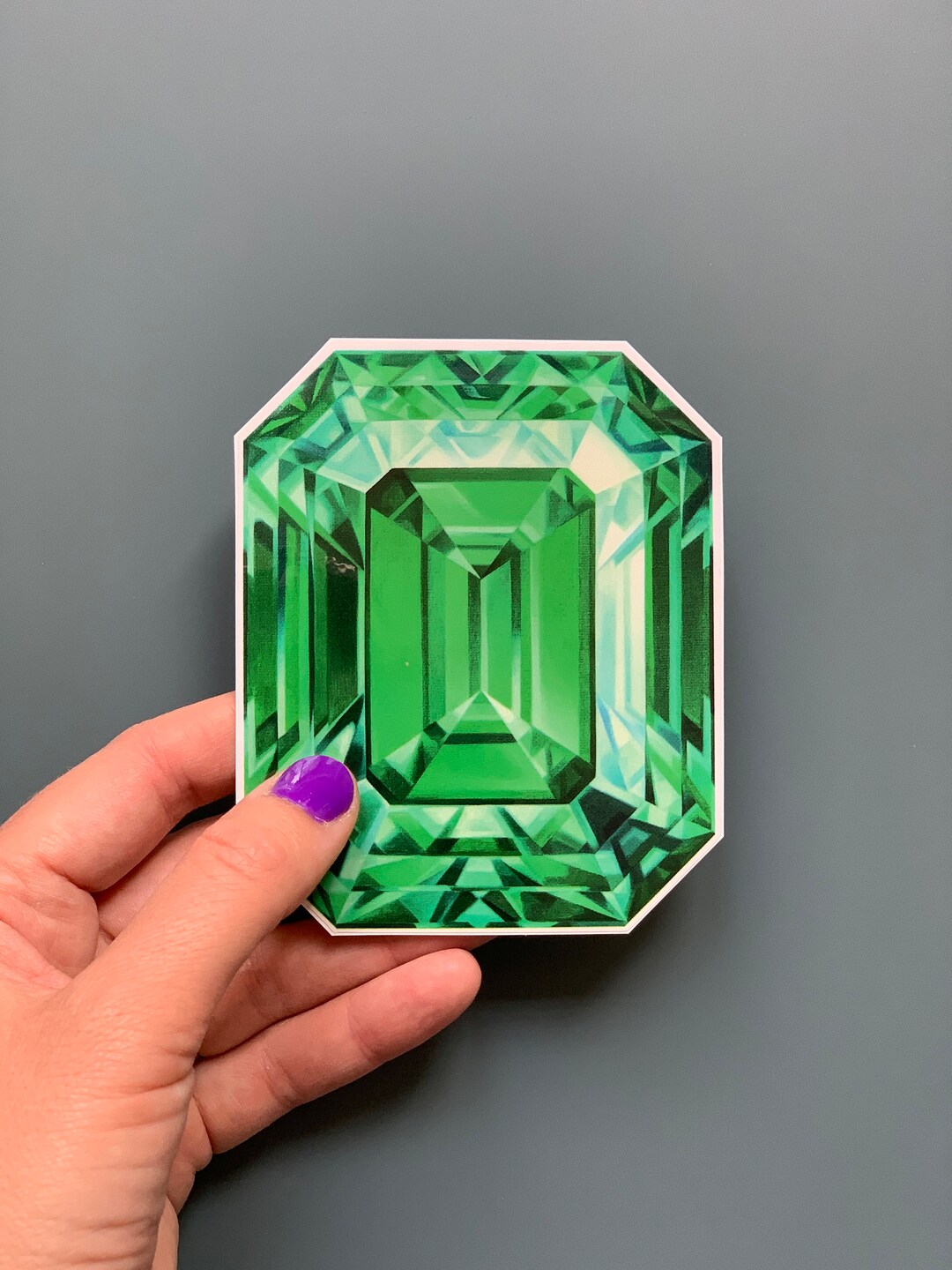 Emerald Vinyl Sticker, Laptop Stickers, Gem Stickers, Emerald, Crystals ...