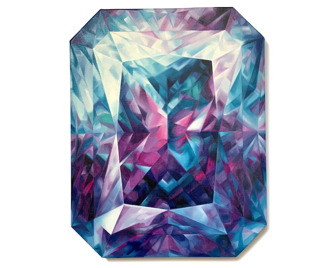 ORIGINAL Purple Alexandrite Oil Painting, Gemstone Art, Wall Art, June ...