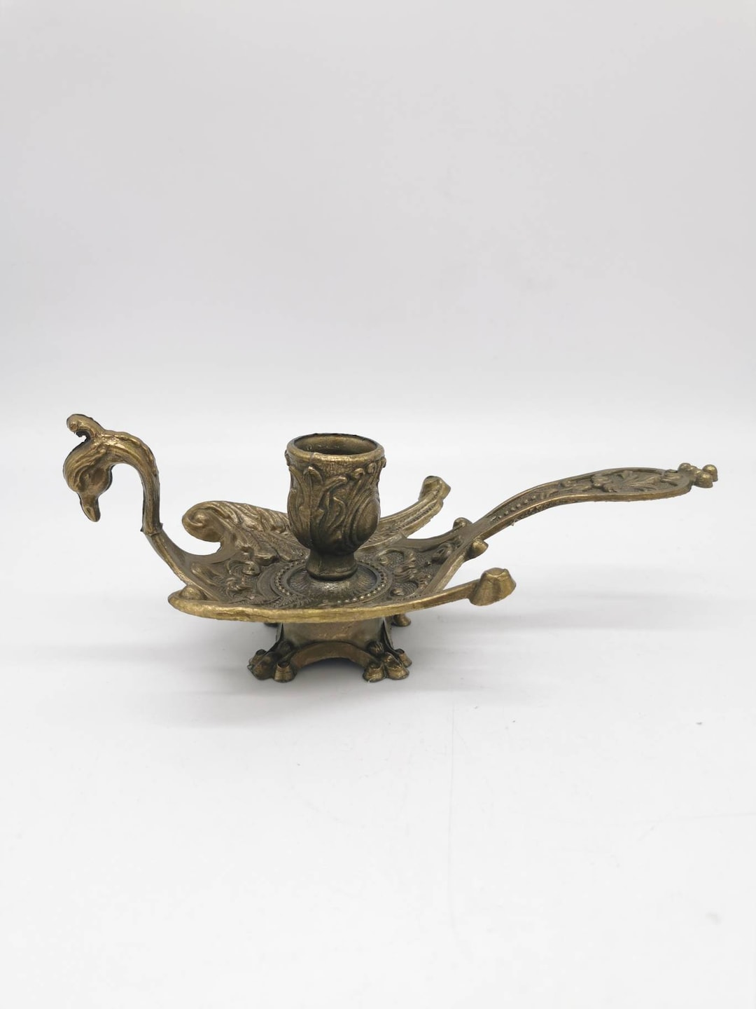 Eclectic Brass Candlestick, Antique Candle Holder, Boho Home, Maxalist ...