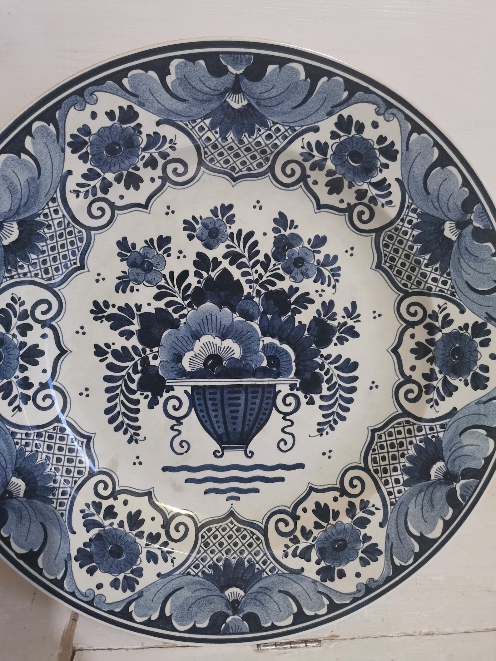 Blue Delftware Wall Plate: Hand-painted Floral Porcelain Platter (15 ...