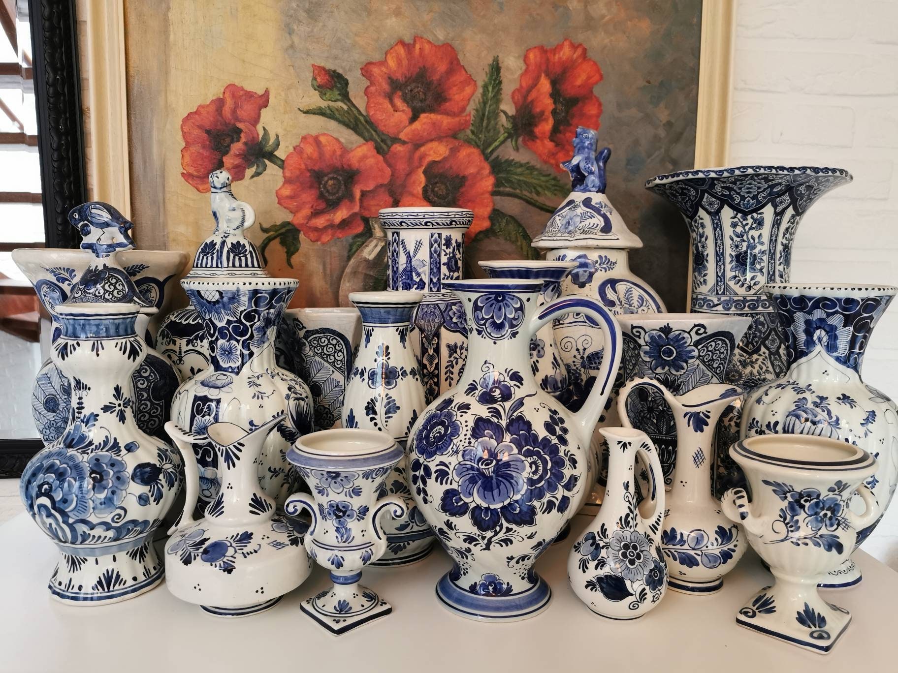 Delftware / Blue Delft Cabinet Set Lidded Vase With Two Side | Etsy