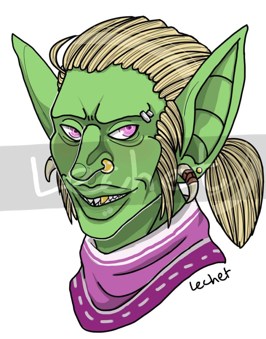 Adoptable - Smarmy Green Goblin Warcraft DND Man With Gold Tooth ...