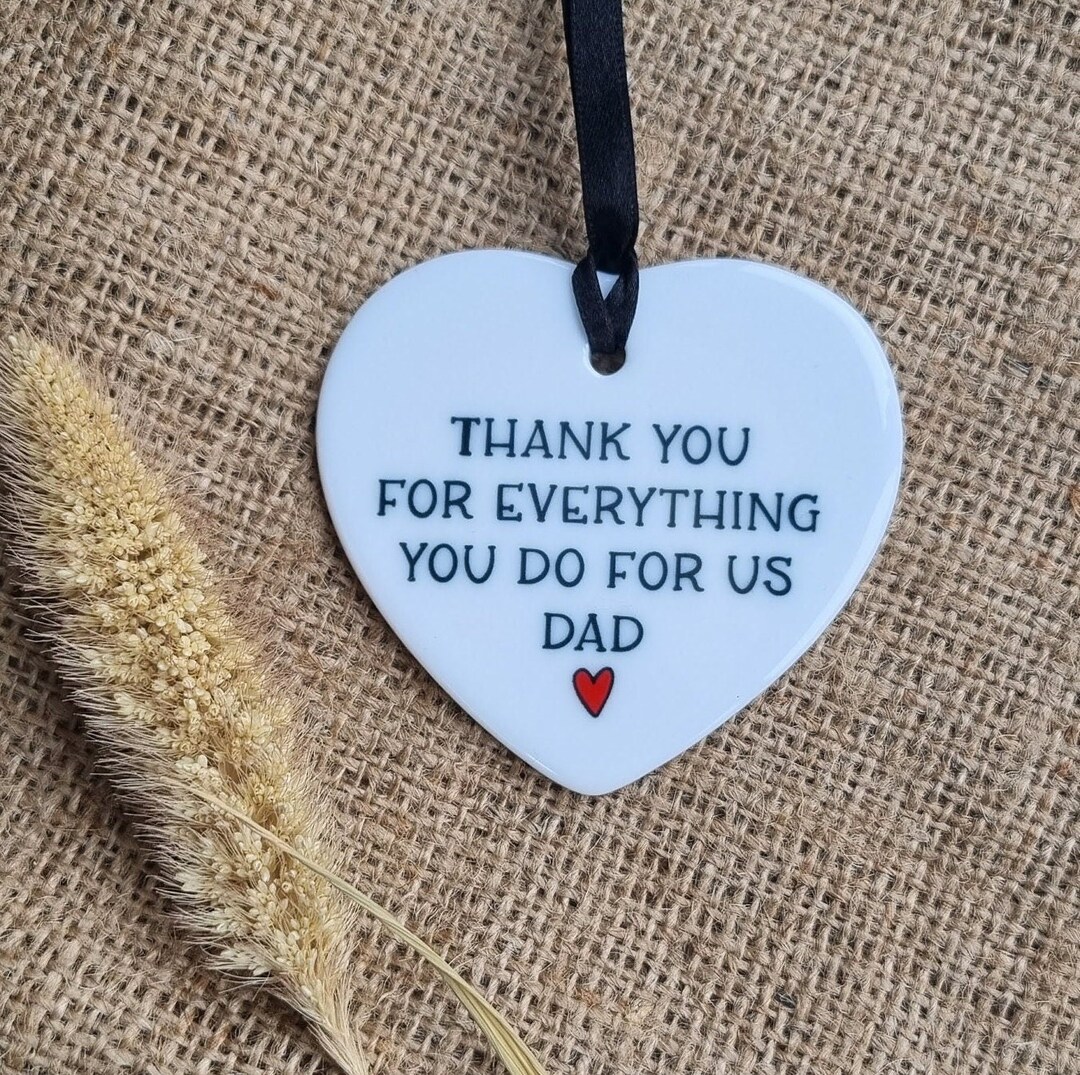 Father's Day Gift, Thank You Dad Keepsake, Love You Dad, Heart Shape ...