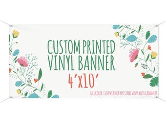 Custom Square Banner Vinyl Full Color Banner Vinyl Banner | Etsy
