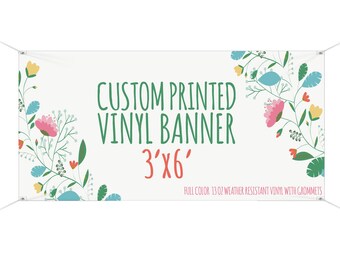 Printed Banner Custom Banner Custom Sign Party Banner | Etsy