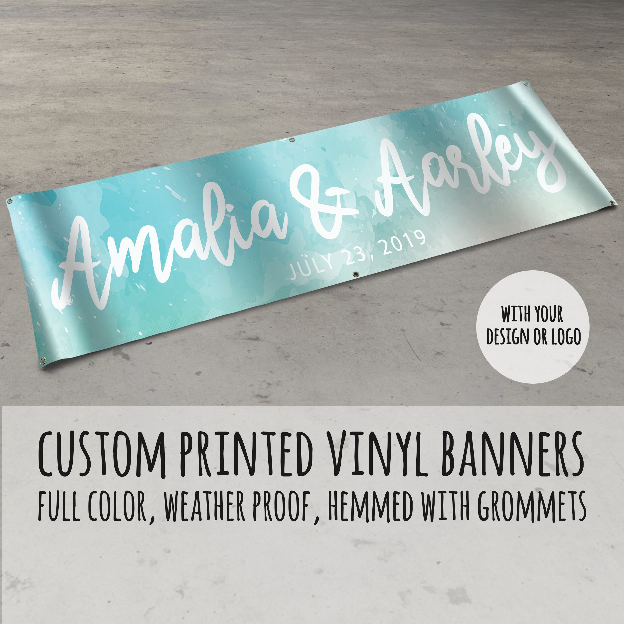 Printed Banner Custom Banner Custom Sign Party Banner | Etsy