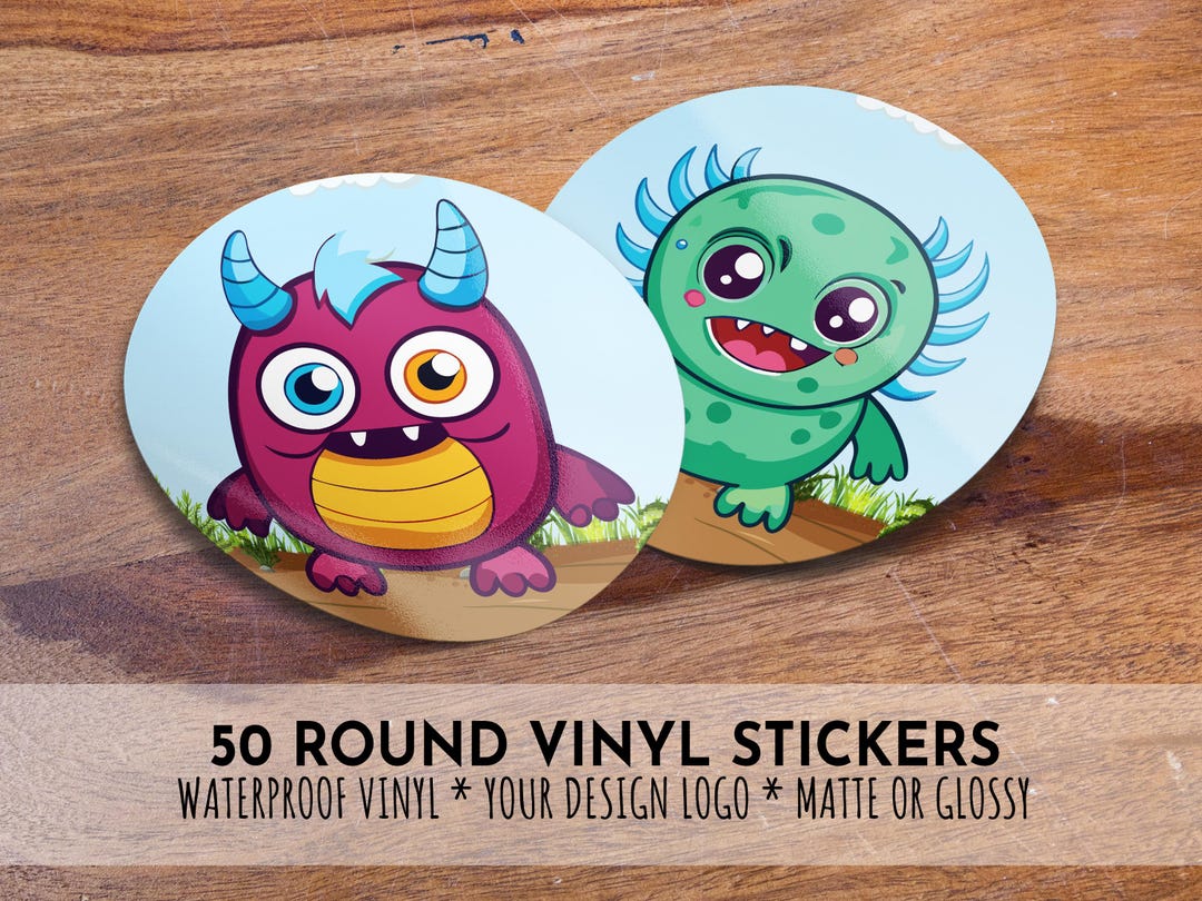 50 Custom Round Stickers I High-quality Premium Waterproof Vinyl ...