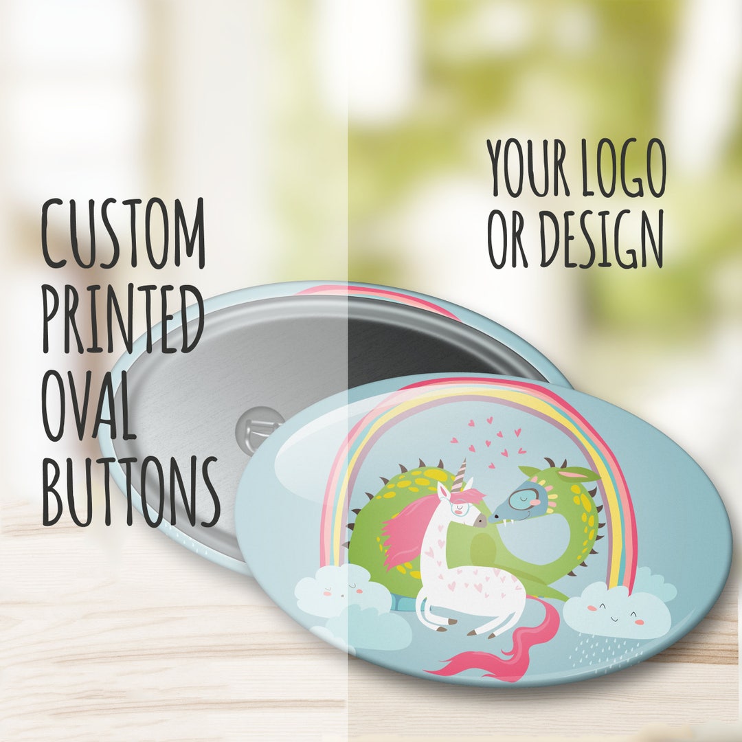 Oval Buttons - Custom Buttons- Personalized Oval Buttons With Your Logo ...