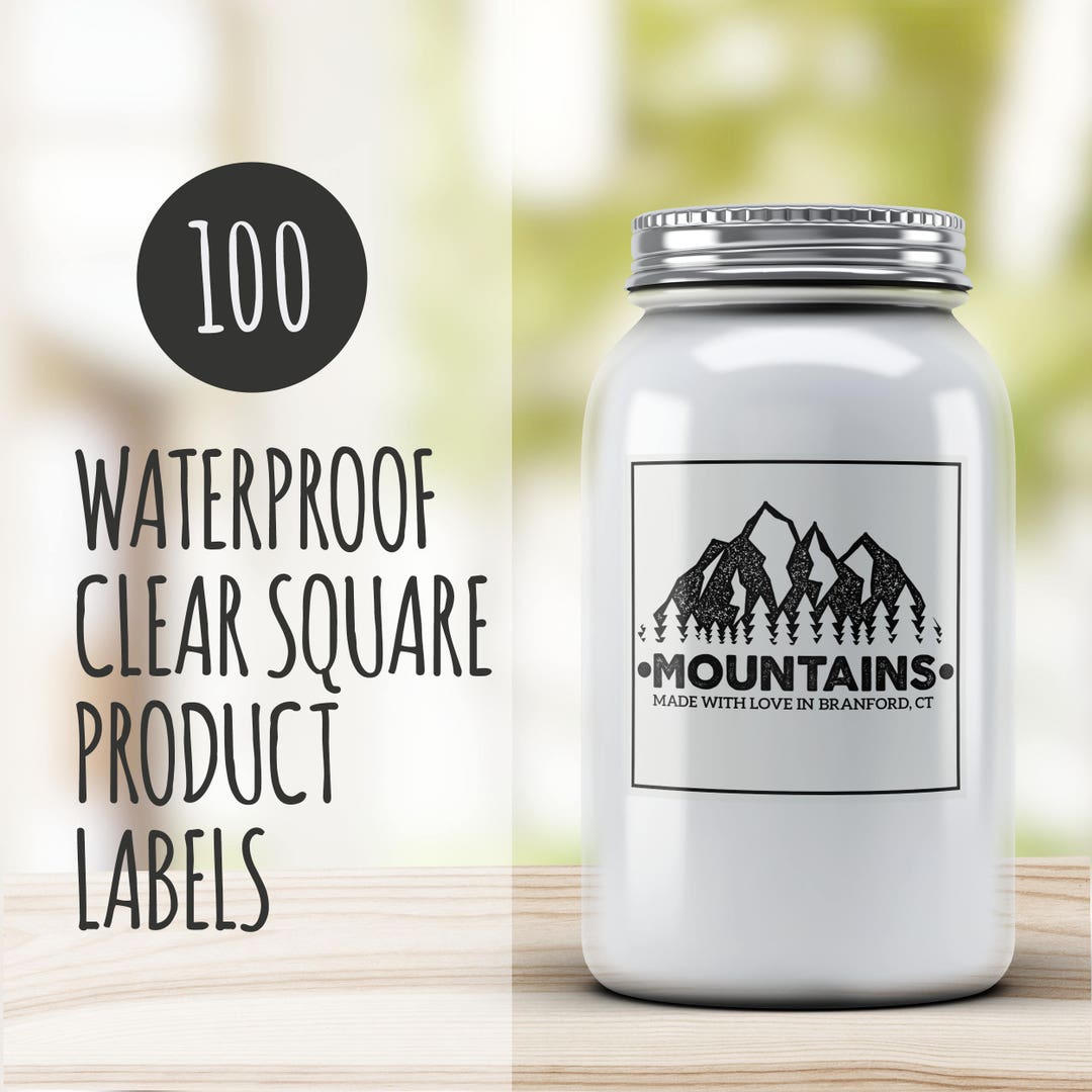 Square - 100 Full Color Custom Clear Product Labels, Stickers ...