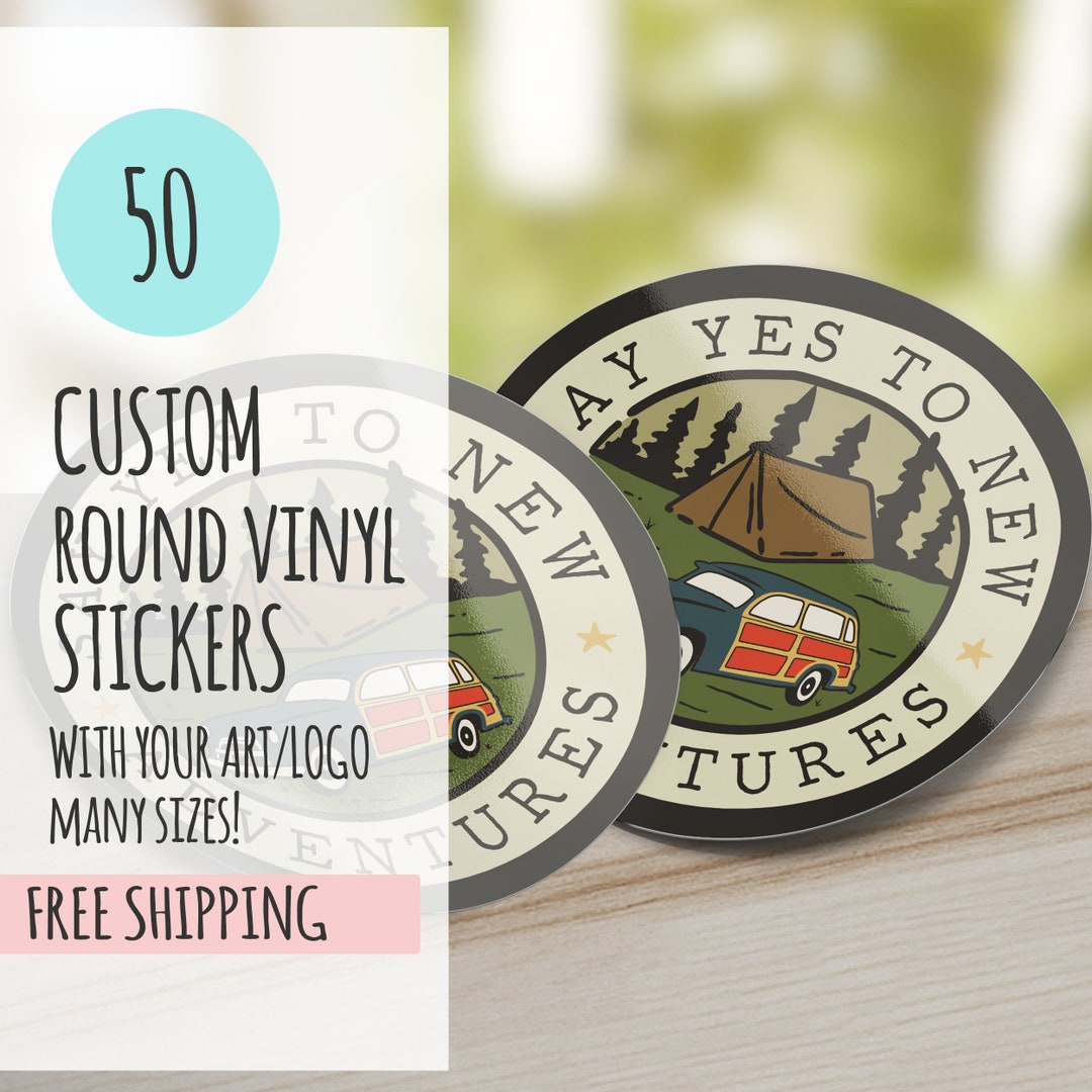 Custom Round Stickers | Waterproof Vinyl, Eco Ink (set of 50) - Etsy