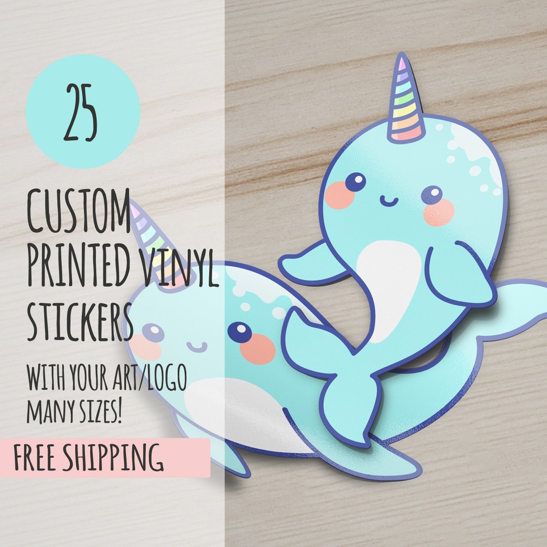 25 Custom Die Cut Stickers- Vinyl Die Cut Stickers, Labels, Waterproof ...