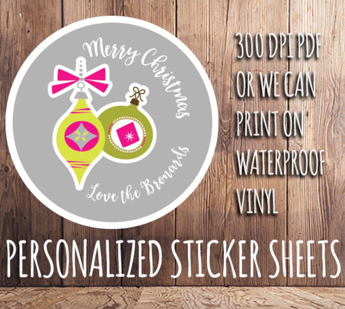 Personalized Christmas Stickers Printable File or Custom - Etsy