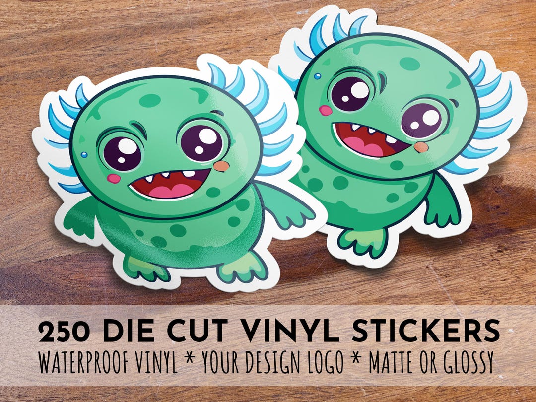 Custom Die Cut Stickers- 250 Vinyl Die Cut Stickers- Cut to Any Shape ...