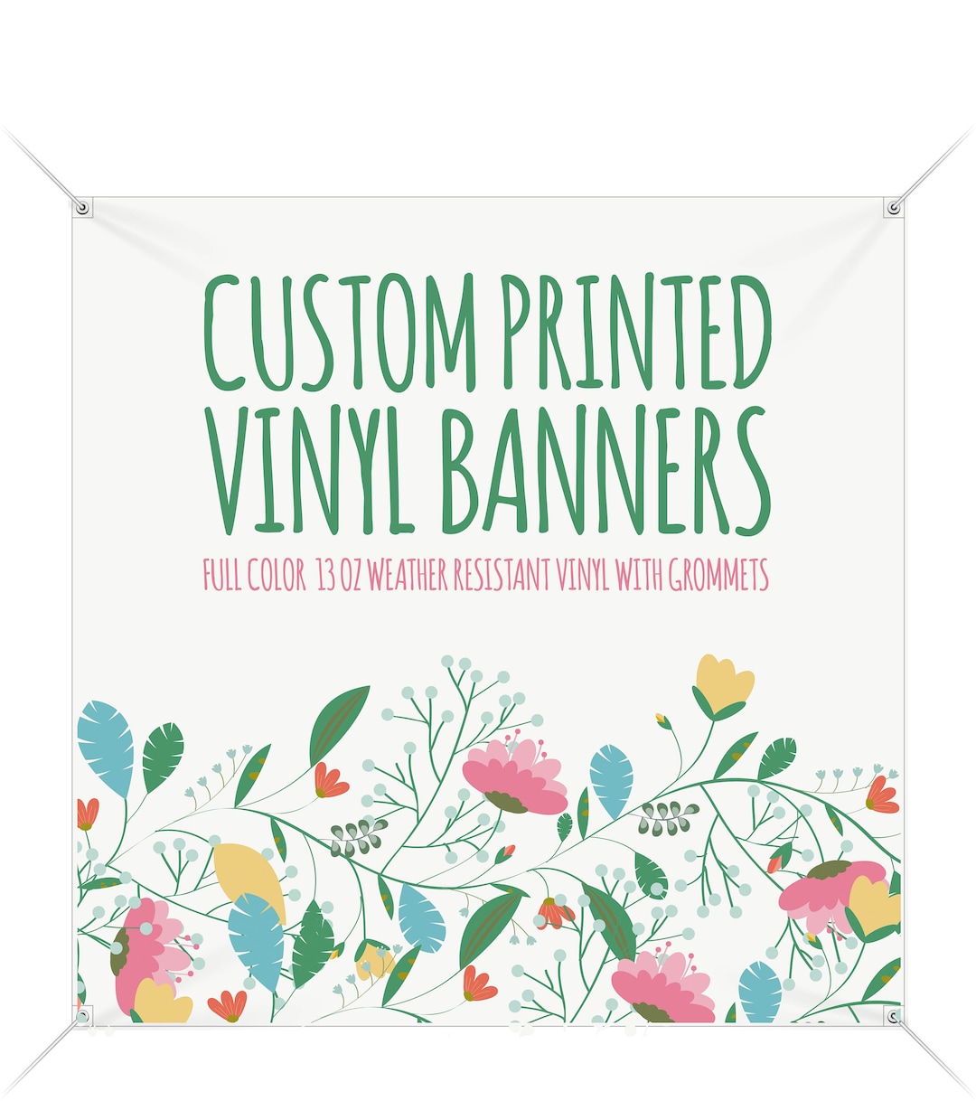 Custom Square Banner Vinyl, Full Color Banner, Vinyl Banner, Vinyl Sign ...