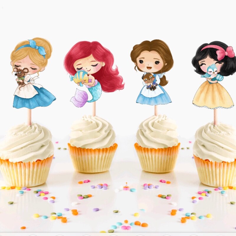 Princess Cupcake Topper Png - Etsy