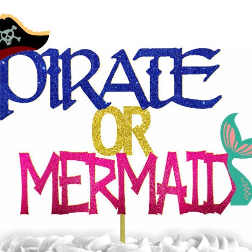 Mermaid or Pirate Banner Mermaid or Pirate Gender Reveal - Etsy