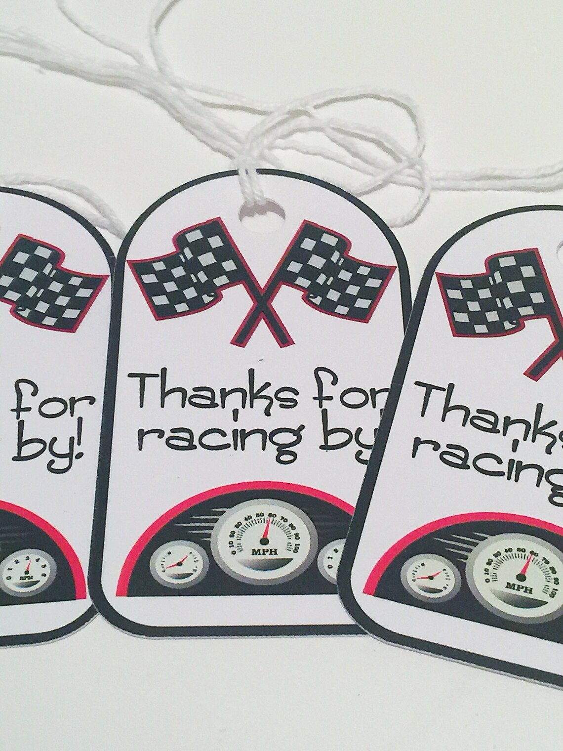 Race Car Favor Tags Race Car Loot Bag Tags Race Car Thank | Etsy